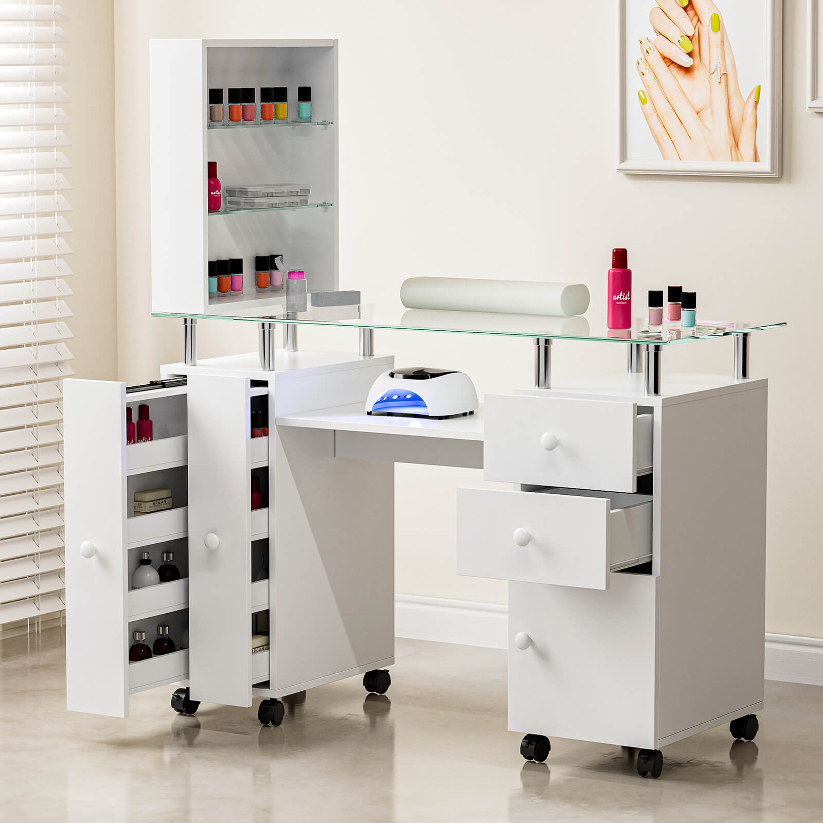 Manicure Table with Storage – Salon Essential丨Paddie