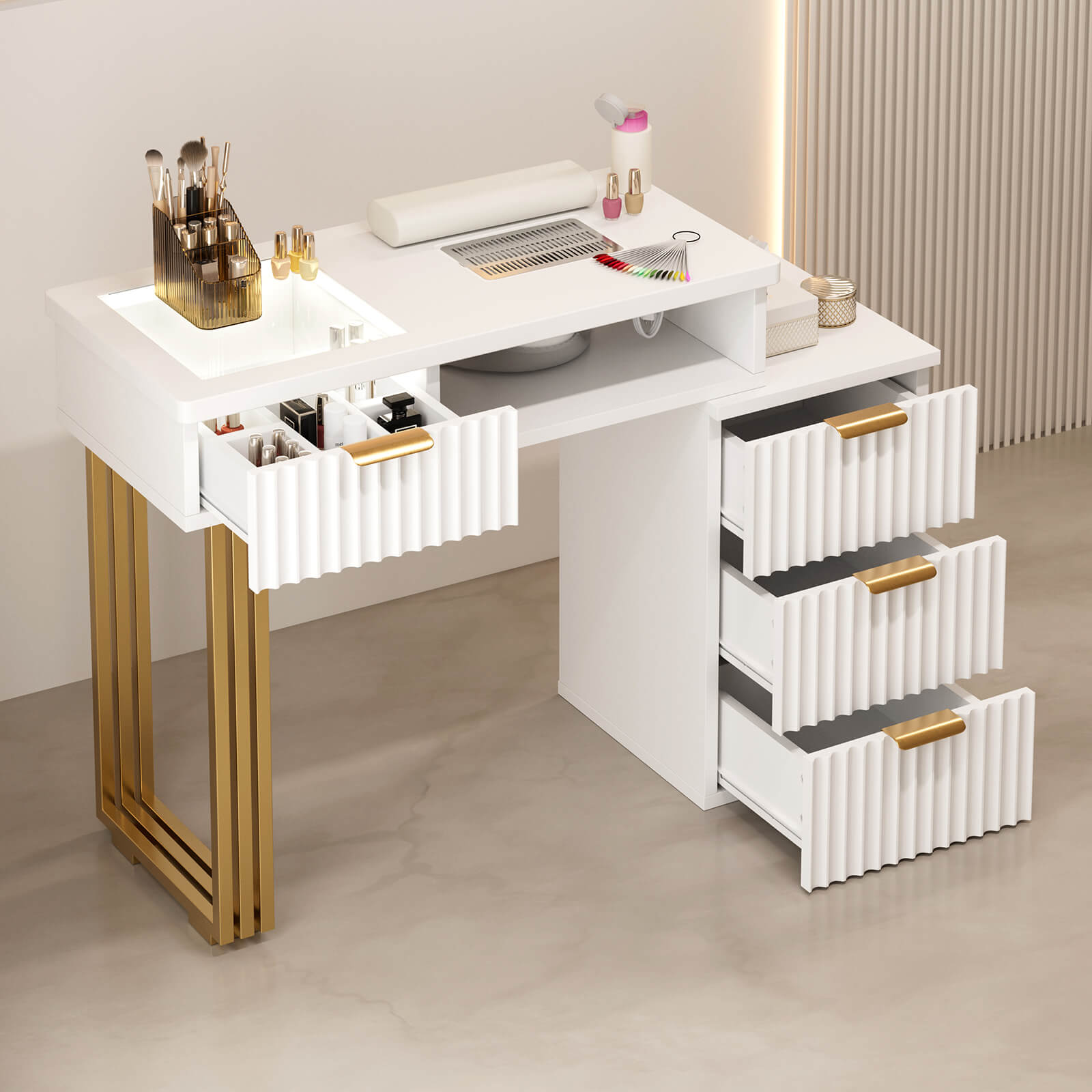 Manicure Table with Storage – Salon Essential丨Paddie